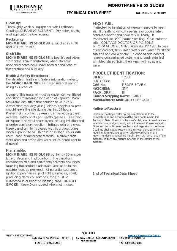 9 TDS_MONOTHANE HS 50 GLOSS_2020_Page_4 – Urethane Coatings